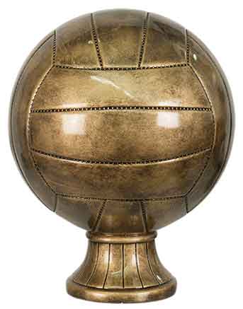 10 1/2" Antique Gold Volleyball Resin | Trophy King of Ramsey
